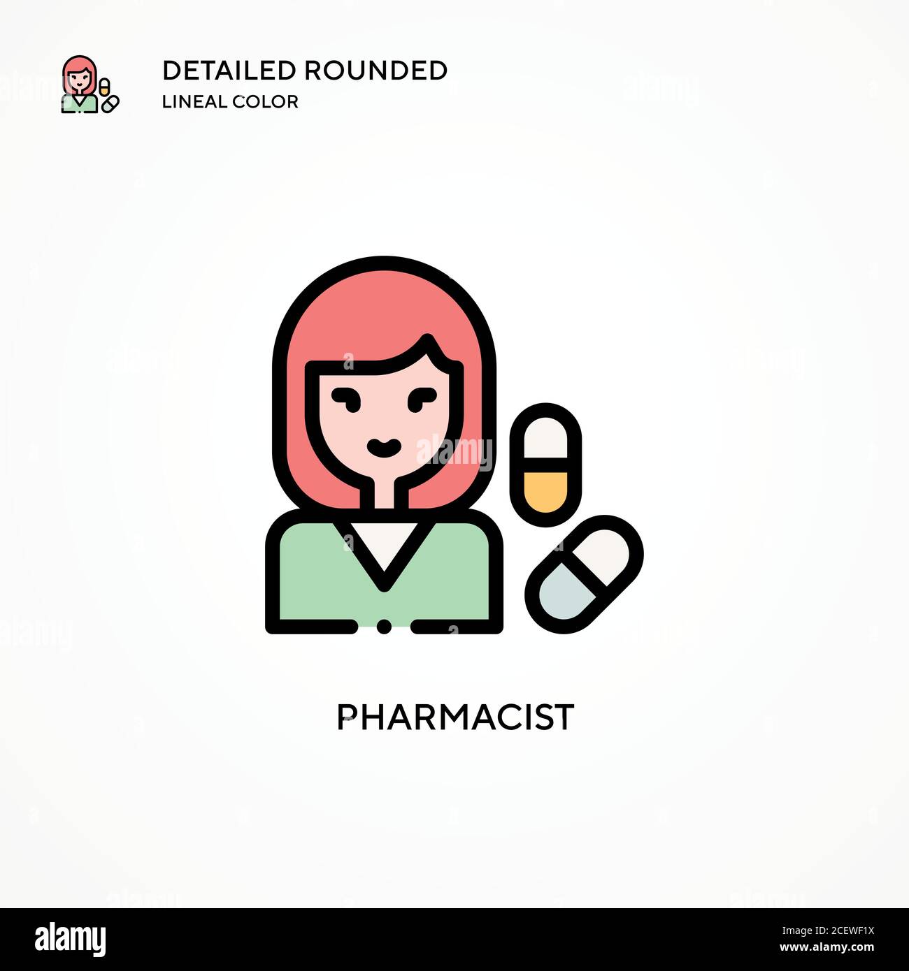 Pharmacist vector icon. Modern vector illustration concepts. Easy to ...