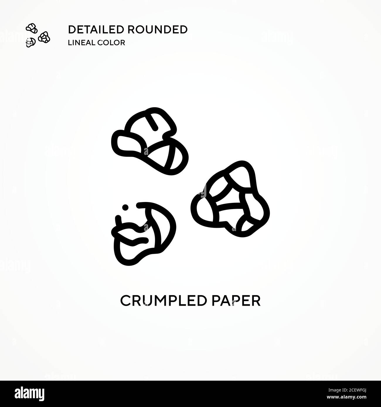 Crumpled paper vector icon. Modern vector illustration concepts. Easy ...