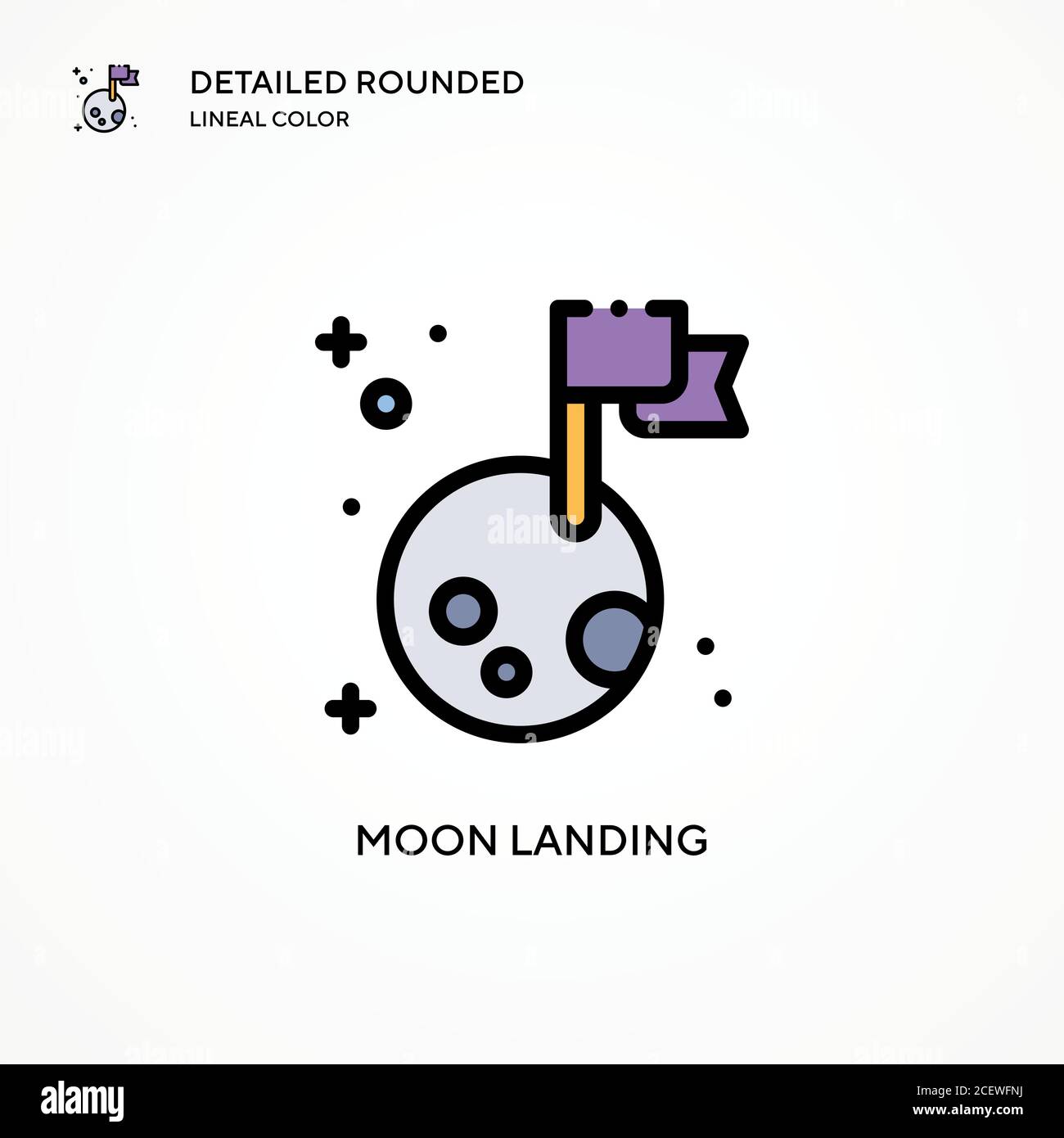 Moon landing vector icon. Modern vector illustration concepts. Easy to ...