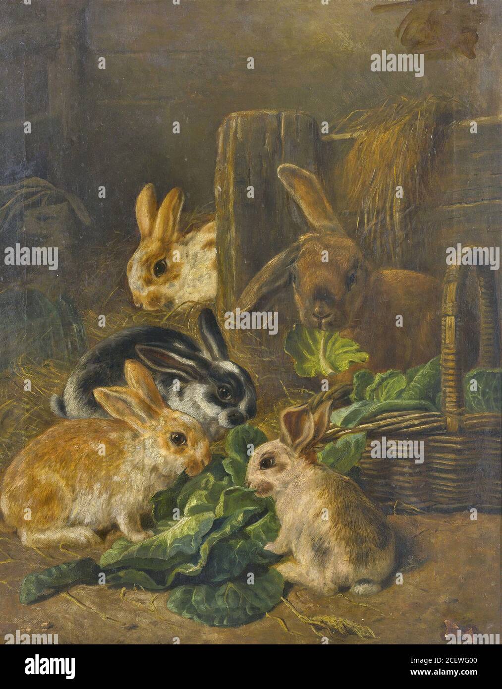 Barber Alfred Richardson - Rabbits - British School - 19th Century ...