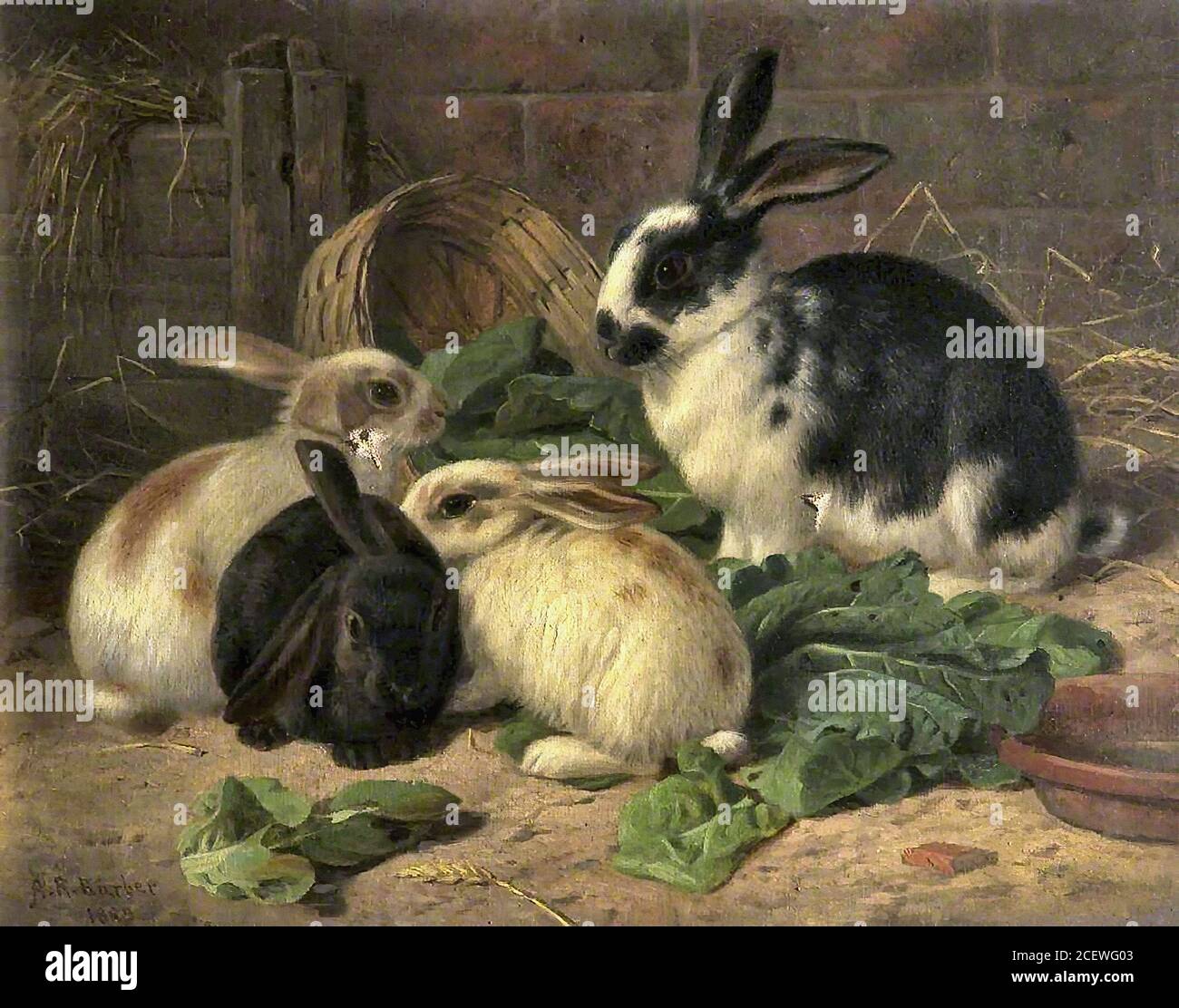 Barber Alfred Richardson - Four Rabbits - British School - 19th Century ...
