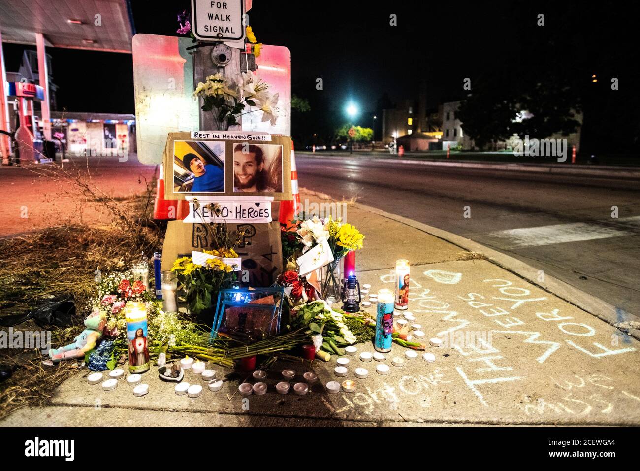 Kenosha, WI, USA. 1st Sep, 2020. A memorial for Anthony Huber and ...