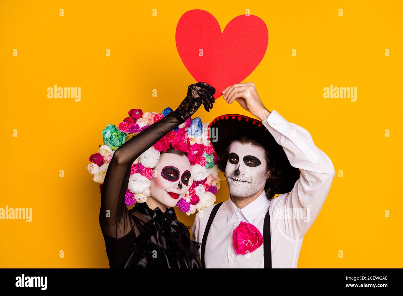 Close-up portrait of his he her she nice glamorous tender gentle couple ...