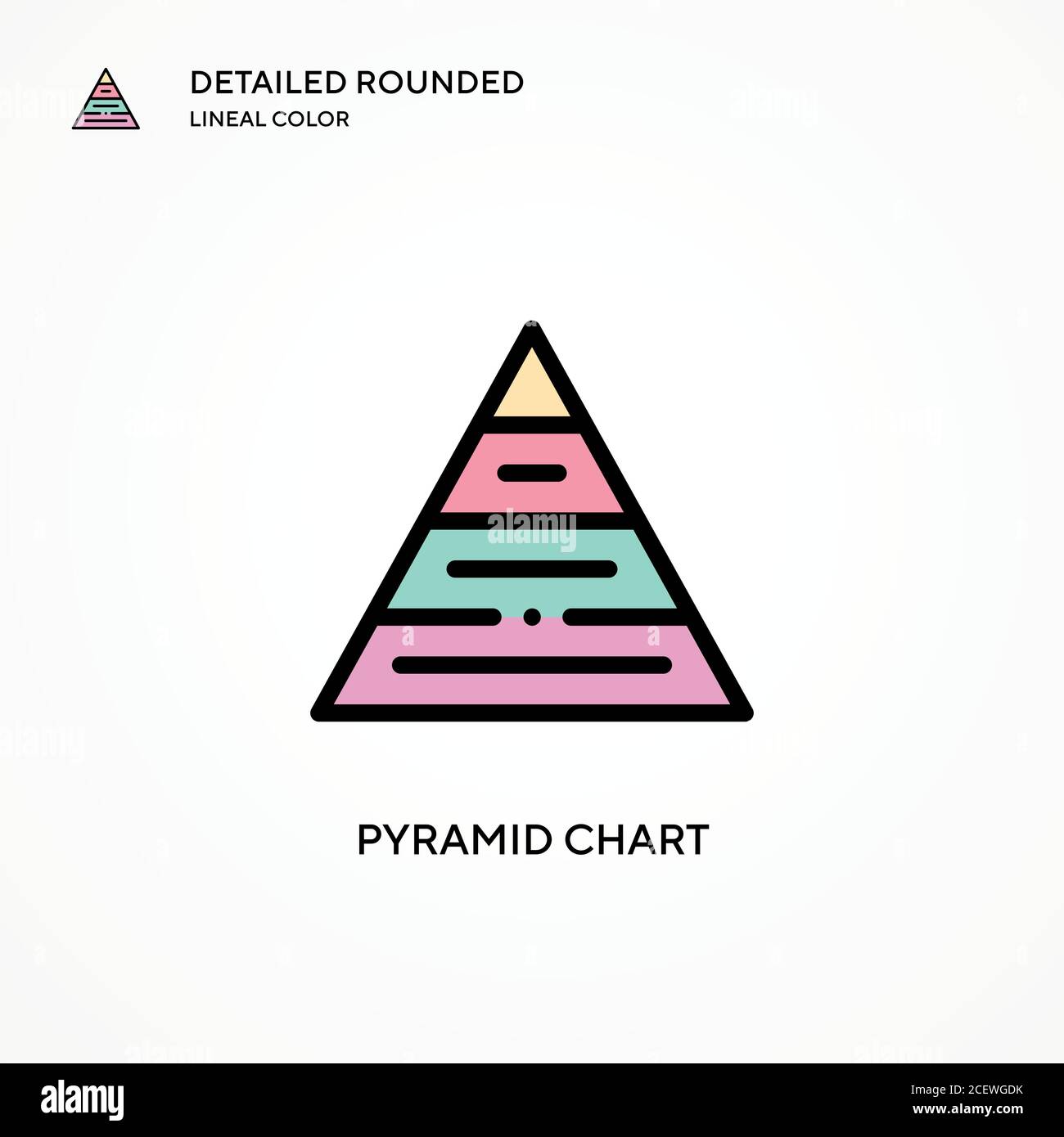 Pyramid chart vector icon. Modern vector illustration concepts. Easy to ...