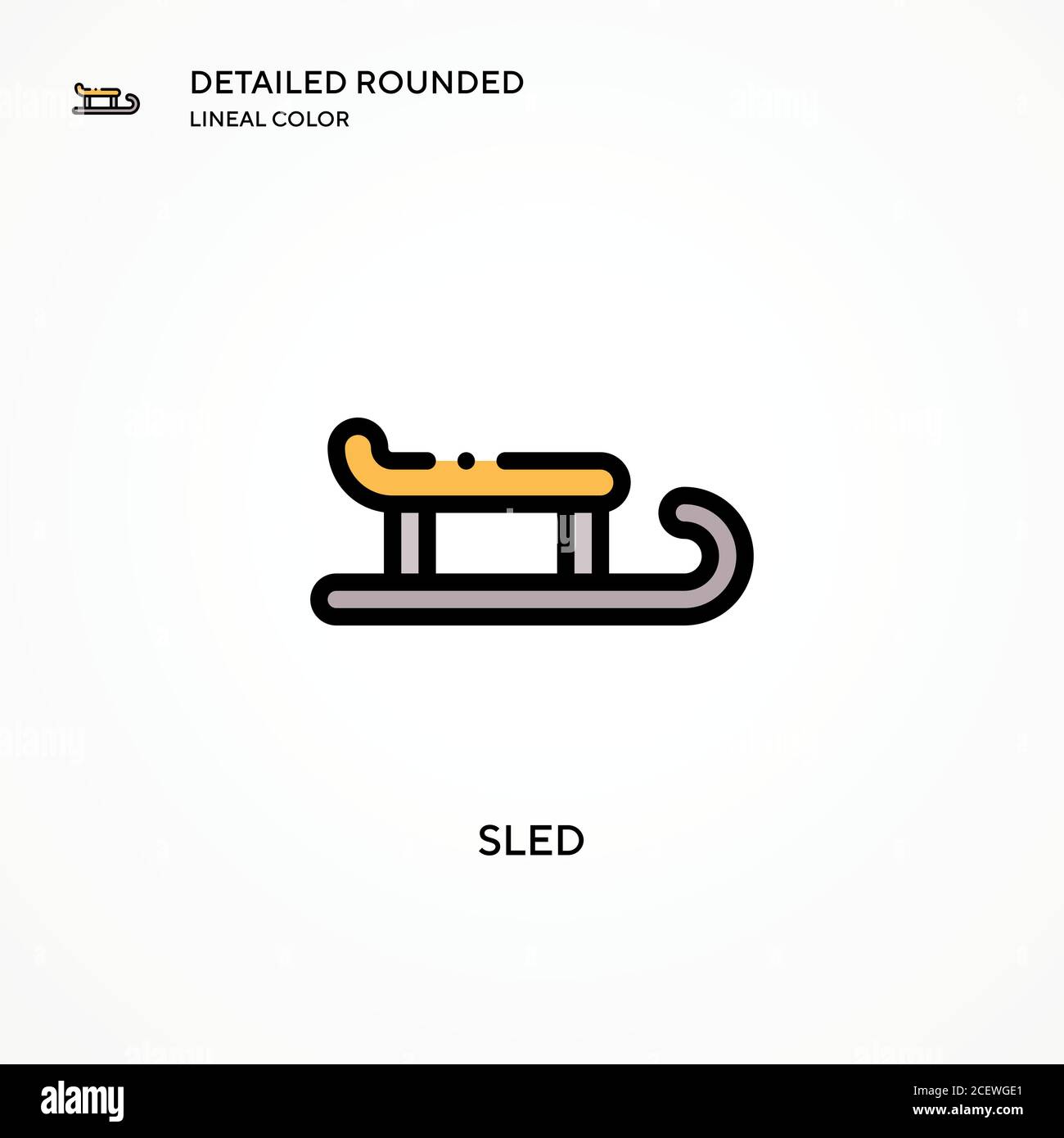 Sled vector icon. Modern vector illustration concepts. Easy to edit and ...