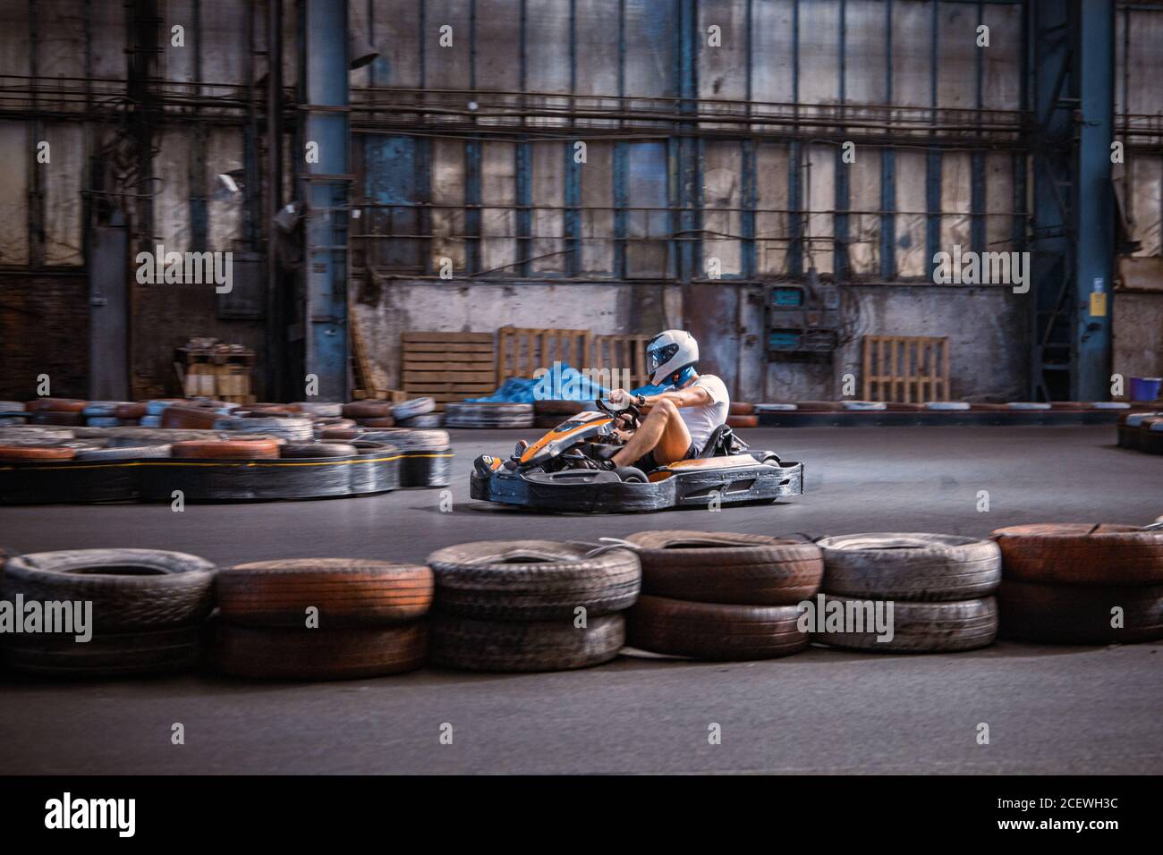 Indoor go kart helmet hi-res stock photography and images - Alamy