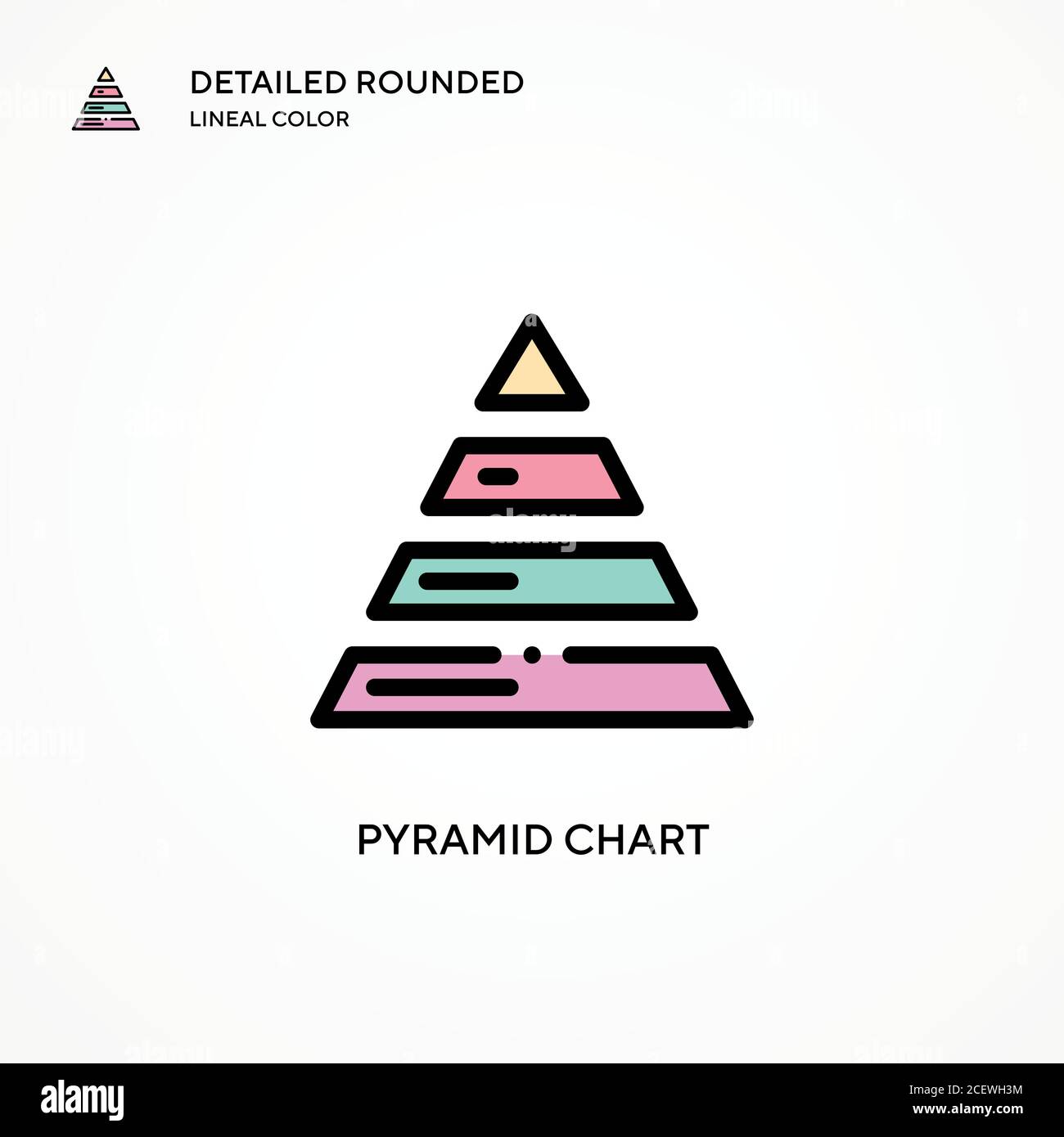 Pyramid chart vector icon. Modern vector illustration concepts. Easy to ...