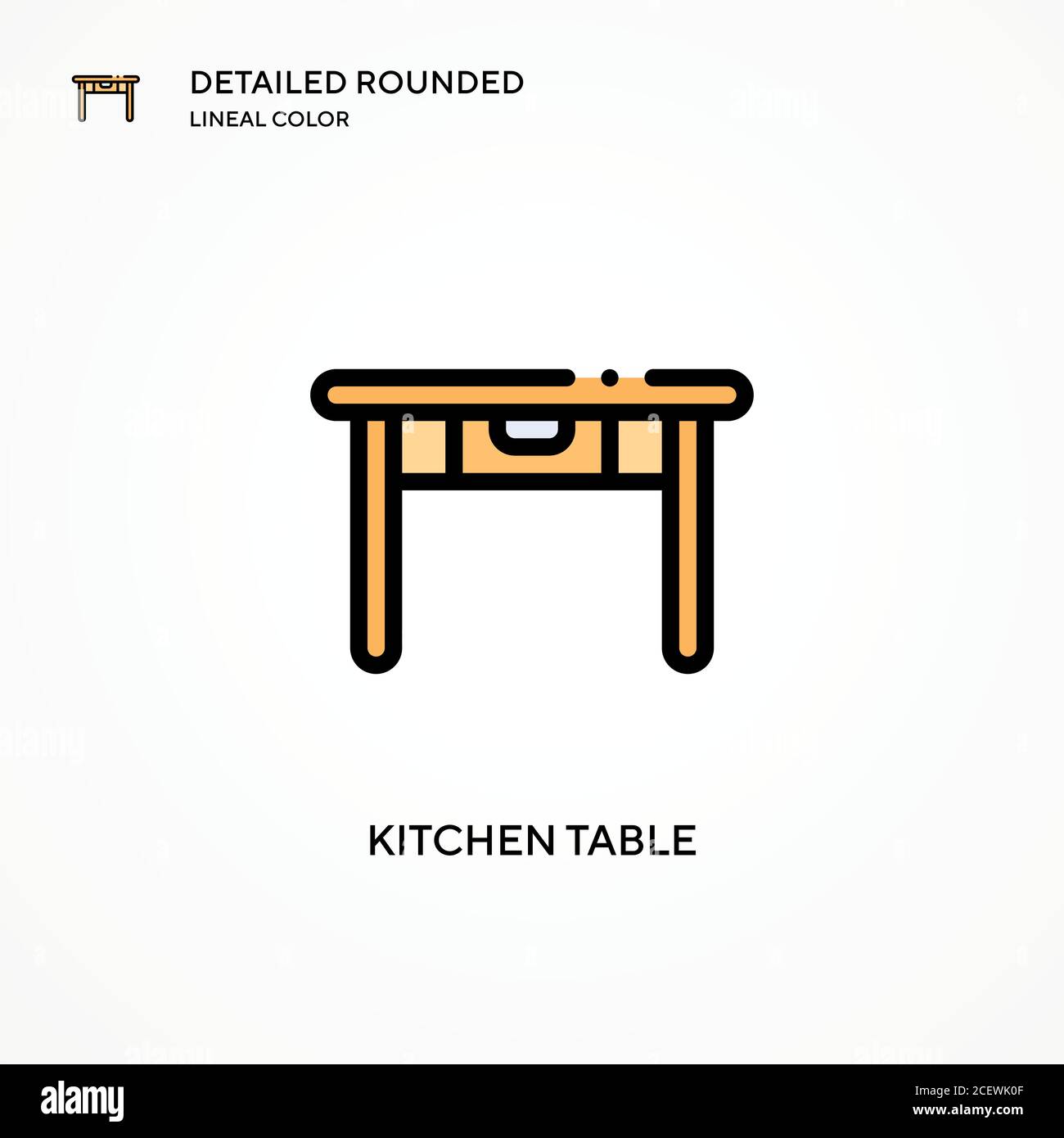 Kitchen table vector icon. Modern vector illustration concepts. Easy to ...