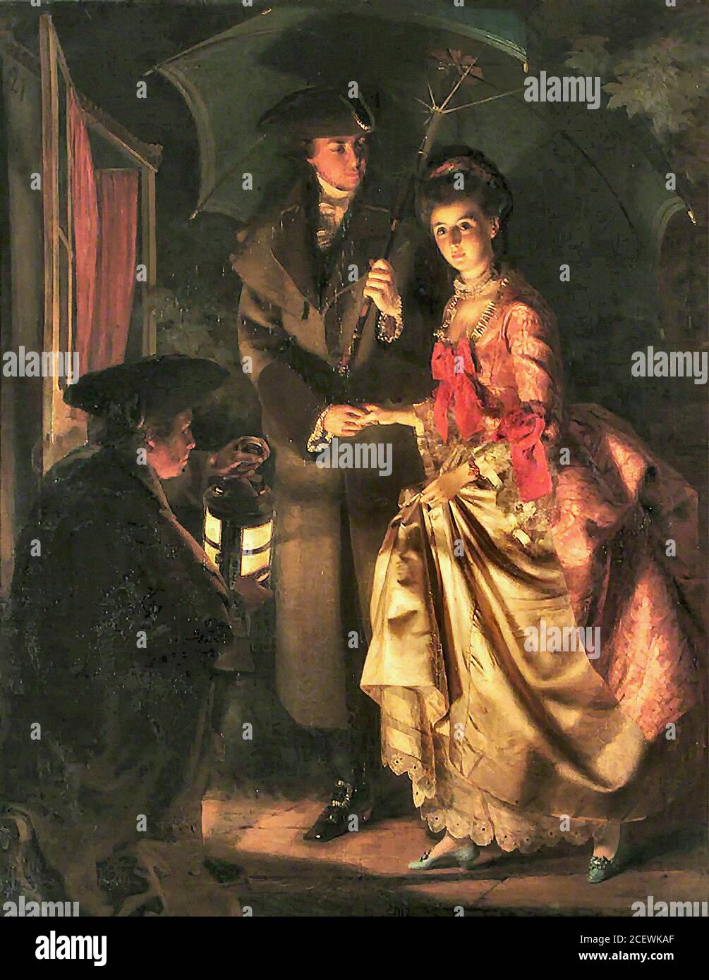 Barrett Jerry - Sheridan Assisting Miss Linley on Her Flight from Bath ...