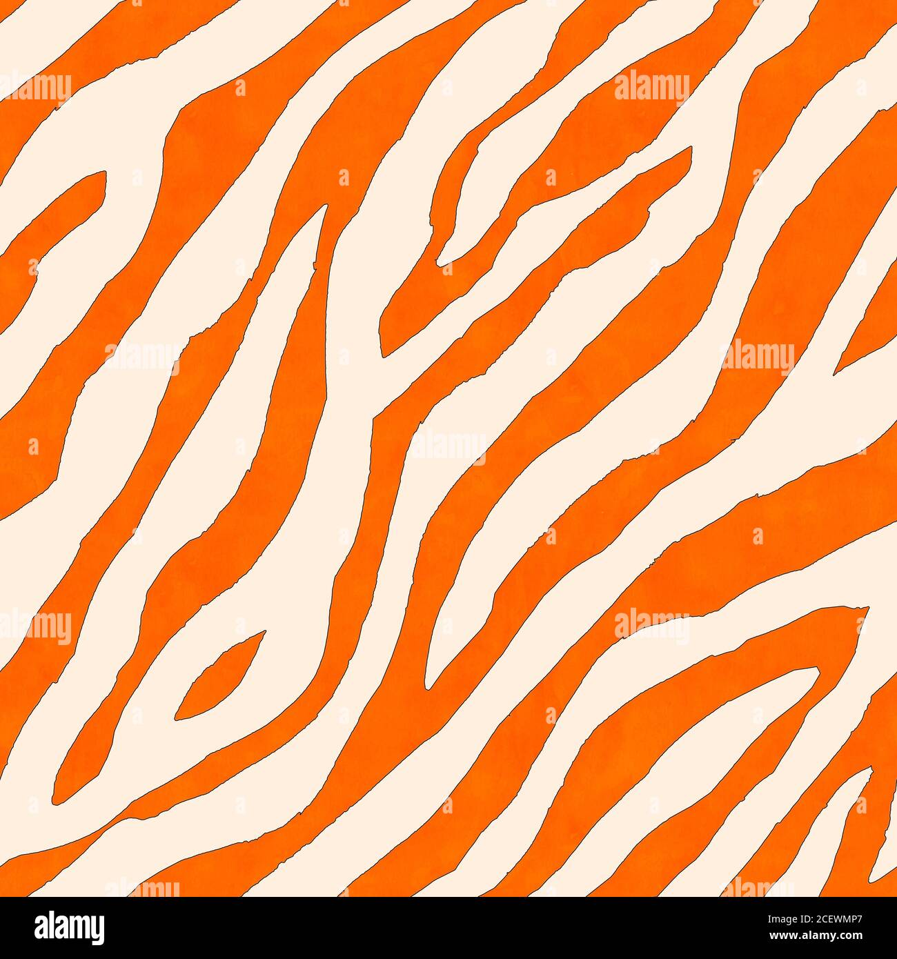Orange And White Zebra Print