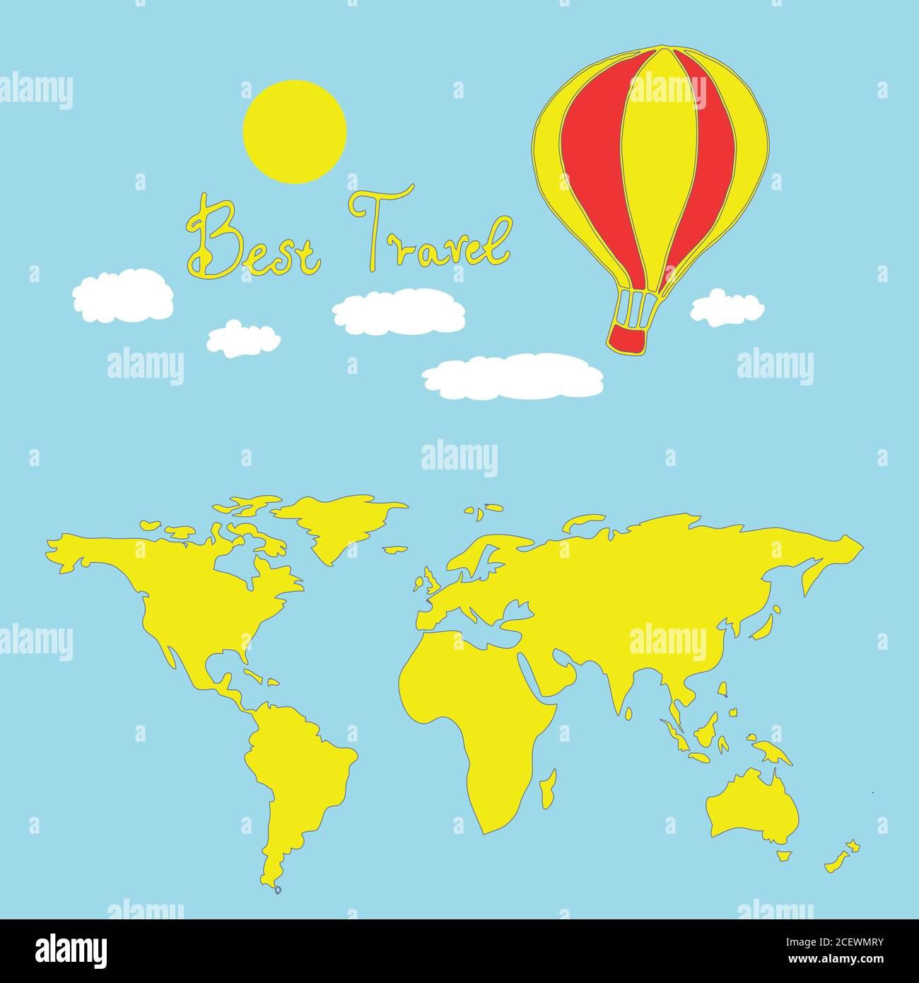 Best travel map, isolated heavenly background Stock Vector Image & Art ...