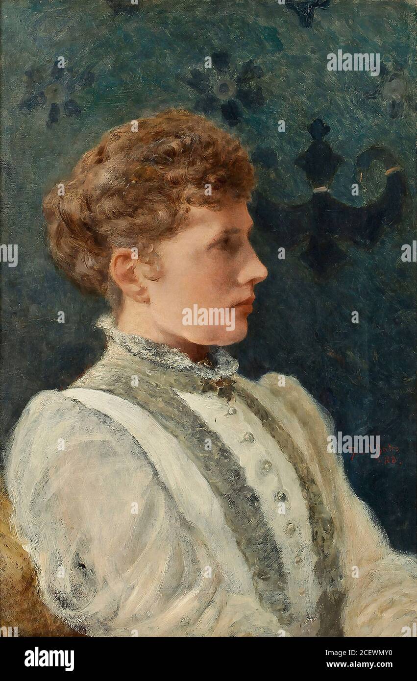 Bates David - Female Portrait - British School - 19th Century Stock ...