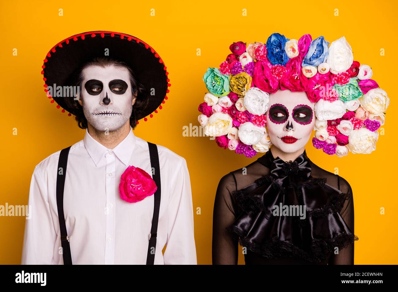 Close-up portrait of his he her she nice-looking glamorous baleful ...