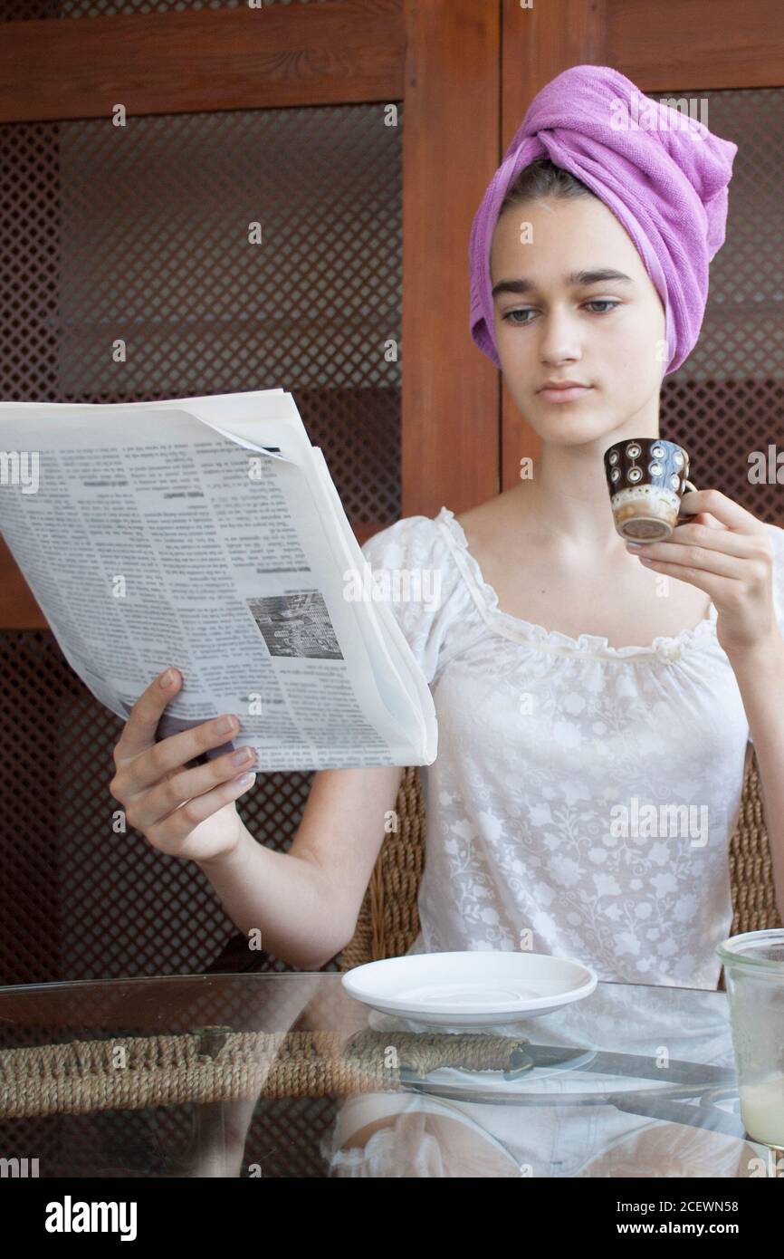 Beautiful woman after shower hi-res stock photography and images - Alamy