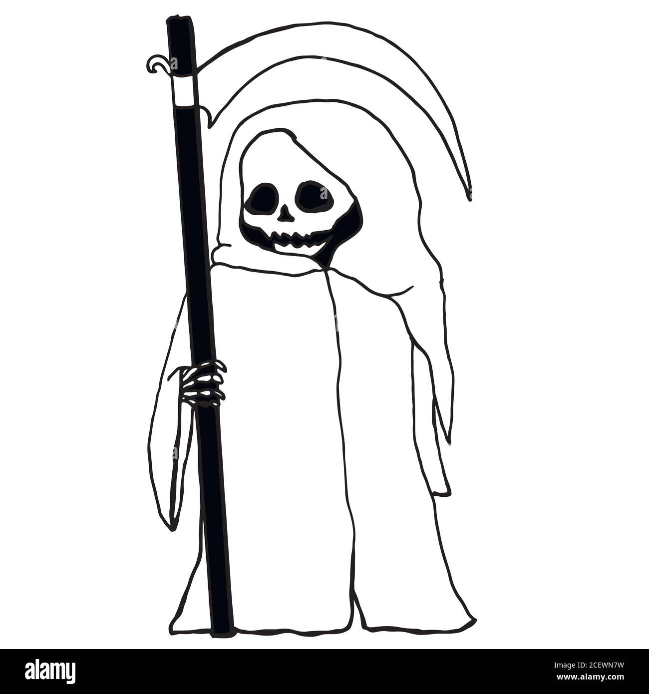 Grim reaper illustration card Black and White Stock Photos & Images - Alamy