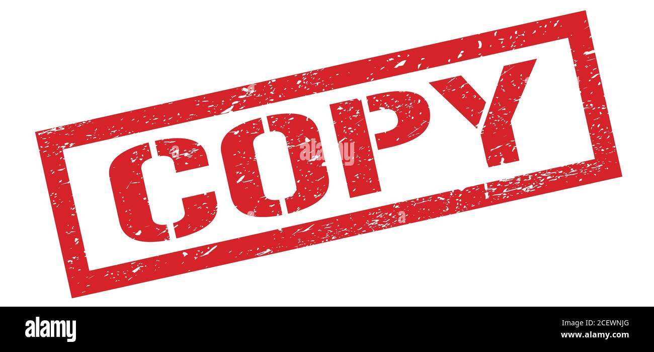 COPY red grungy rectangle stamp sign Stock Photo - Alamy