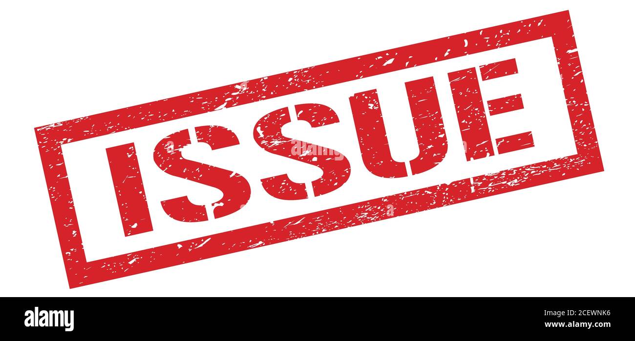 ISSUE red grungy rectangle stamp sign Stock Photo - Alamy