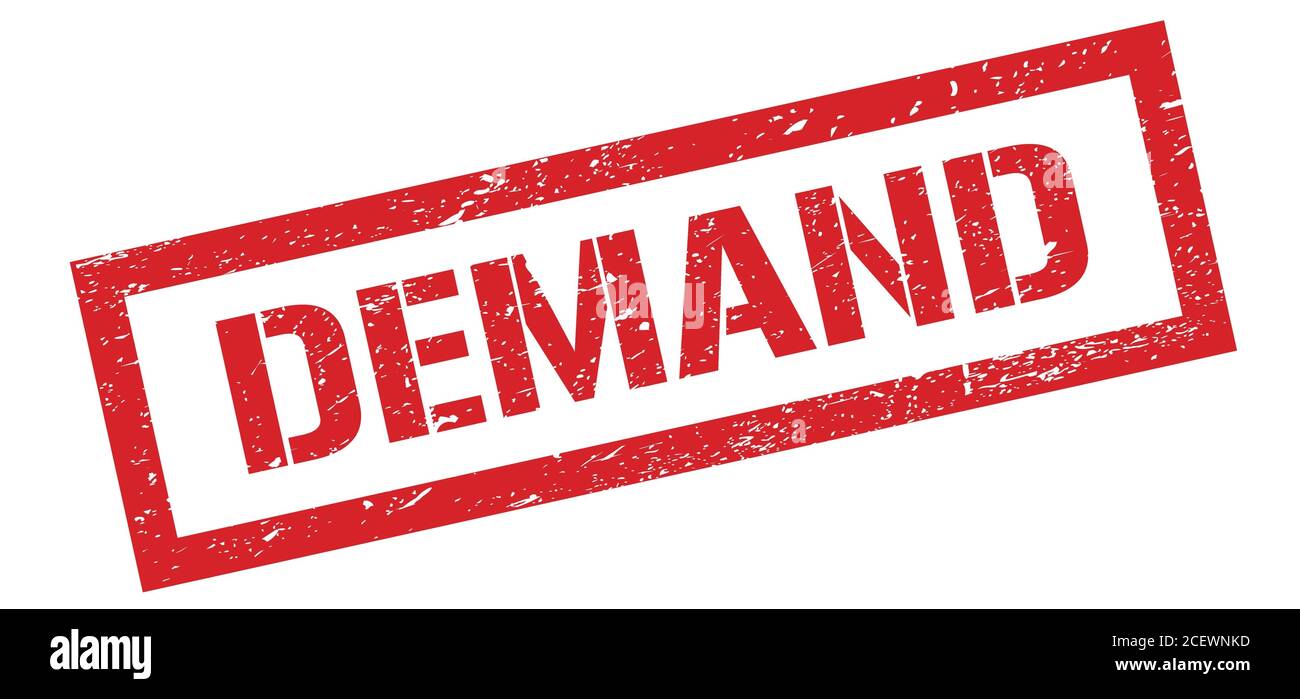 DEMAND red grungy rectangle stamp sign Stock Photo - Alamy