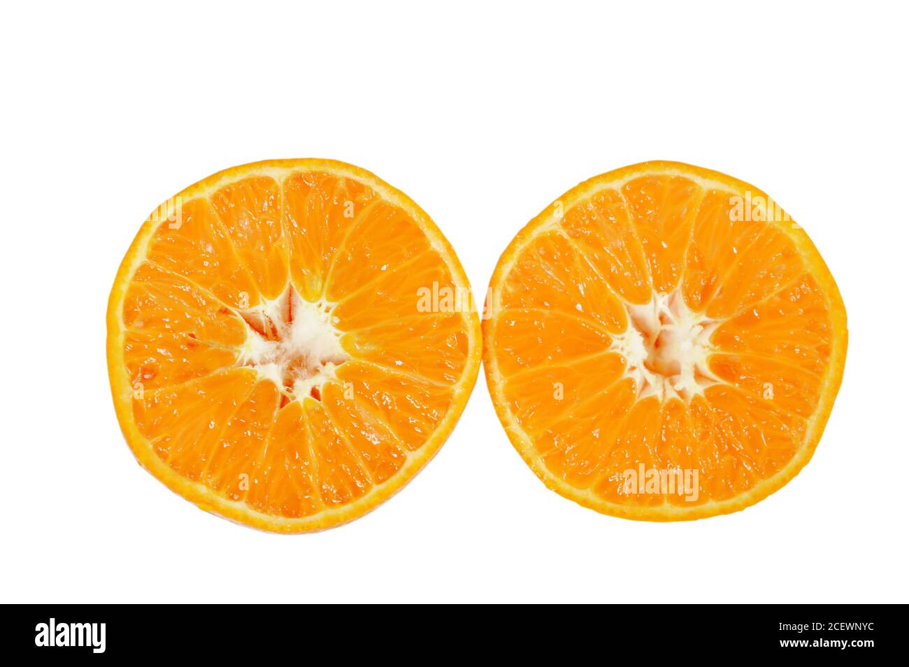 orange half cutting with water drop on white background Stock Photo - Alamy