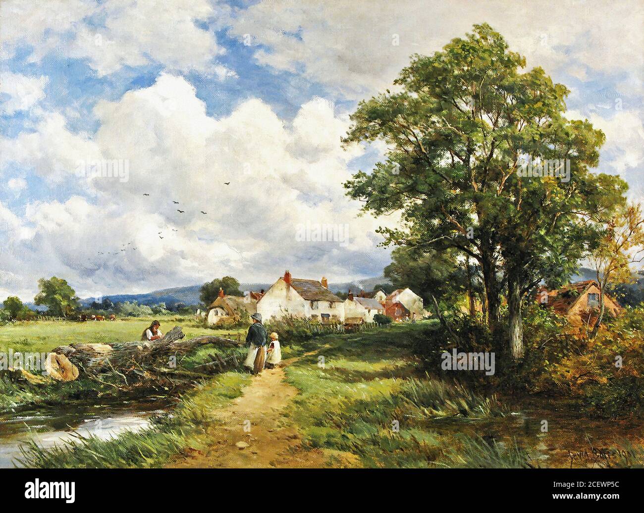 Bates David - View in Cornwall - British School - 19th Century Stock ...