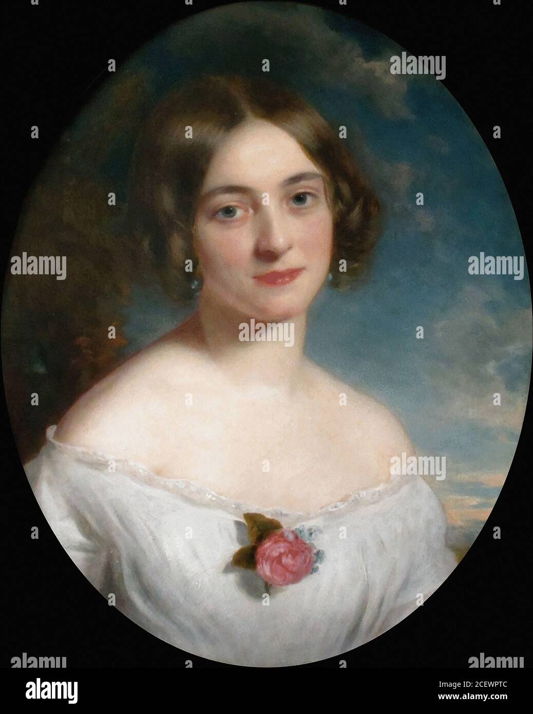 Baxter Charles - Portrait of Mrs Atkinson - British School - 19th ...