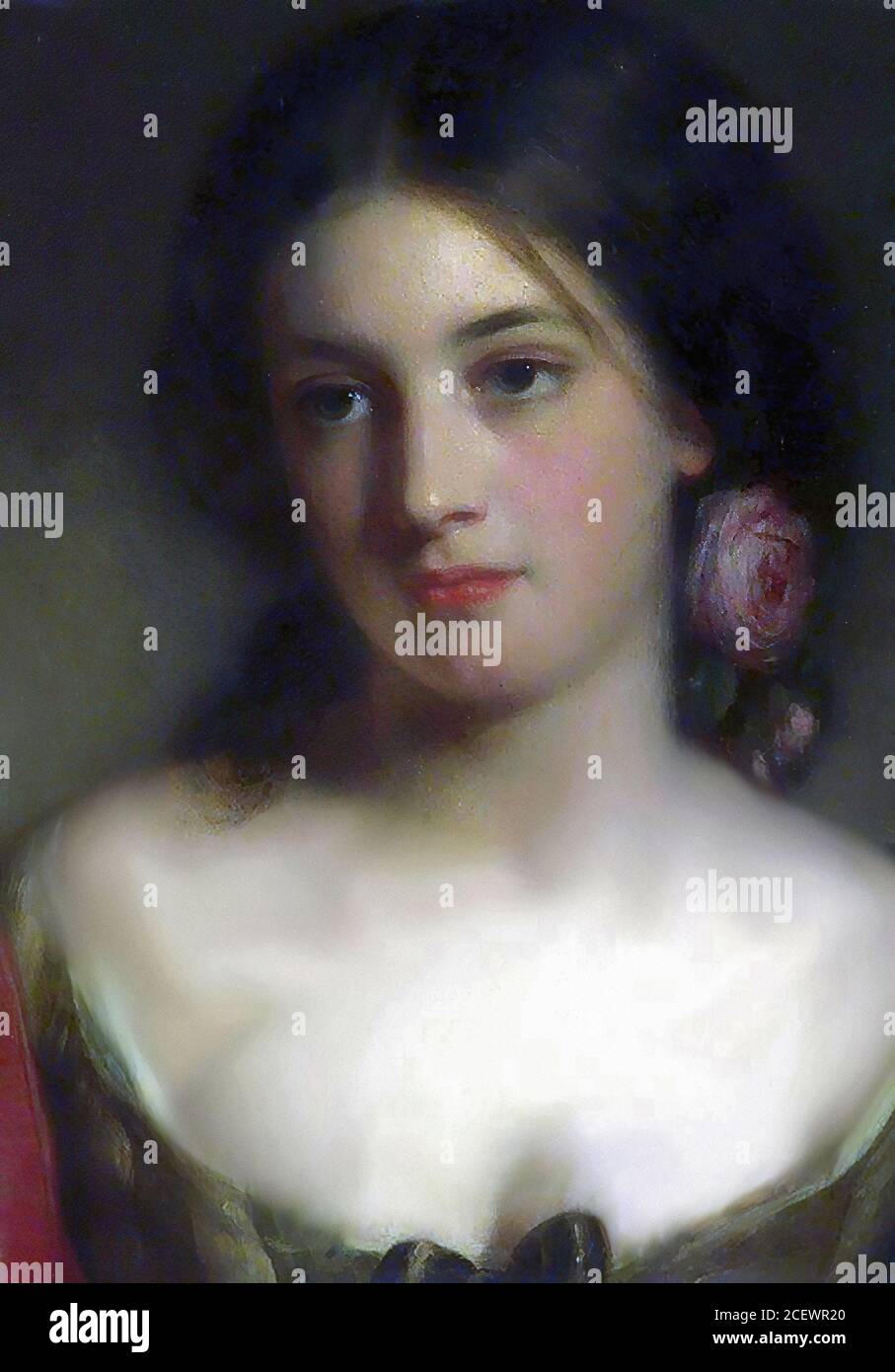 Baxter Charles - Rose (Portrait Study) - British School - 19th Century ...
