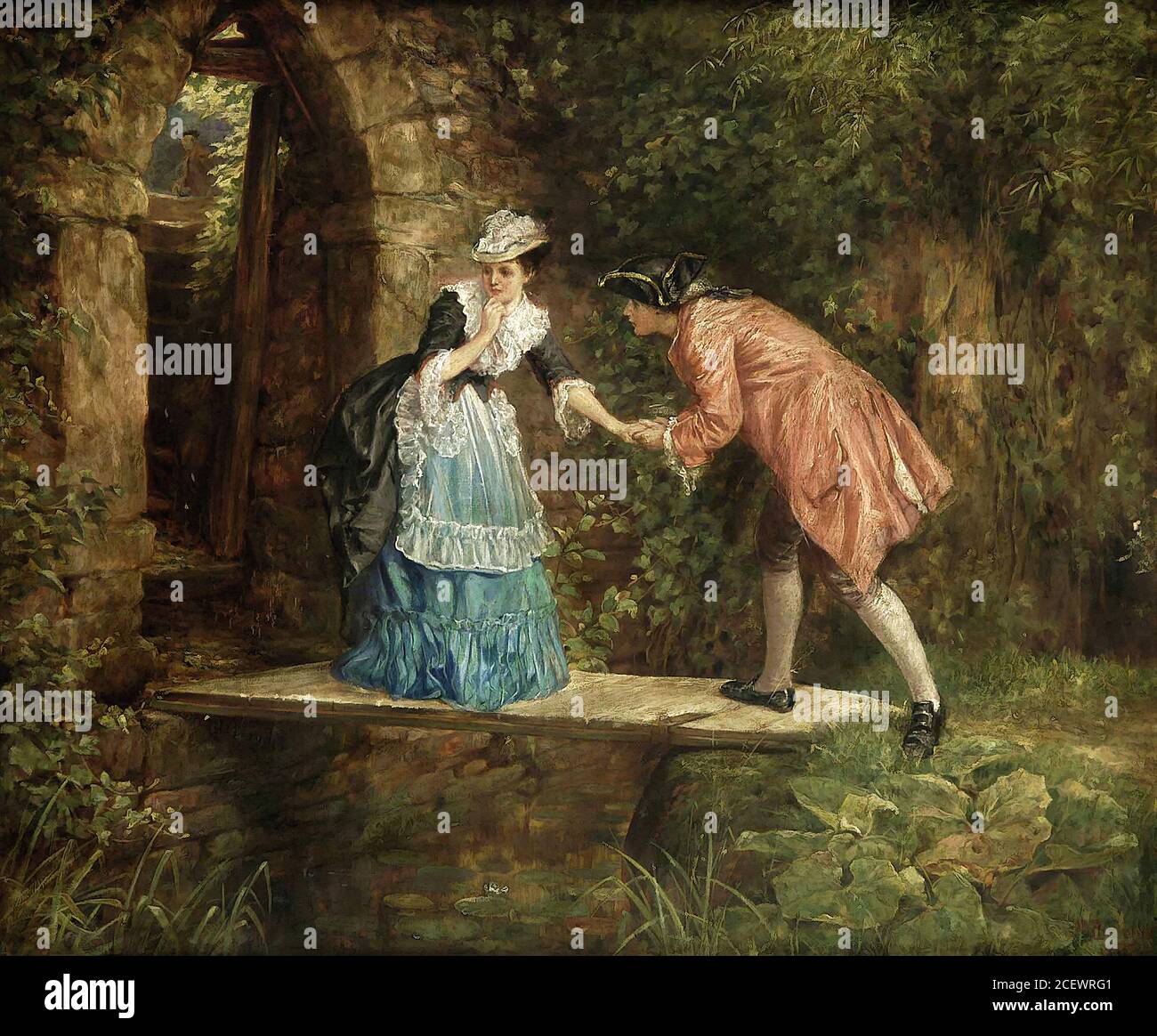 Bayes Alfred Walter - Flirtation - British School - 19th Century Stock ...