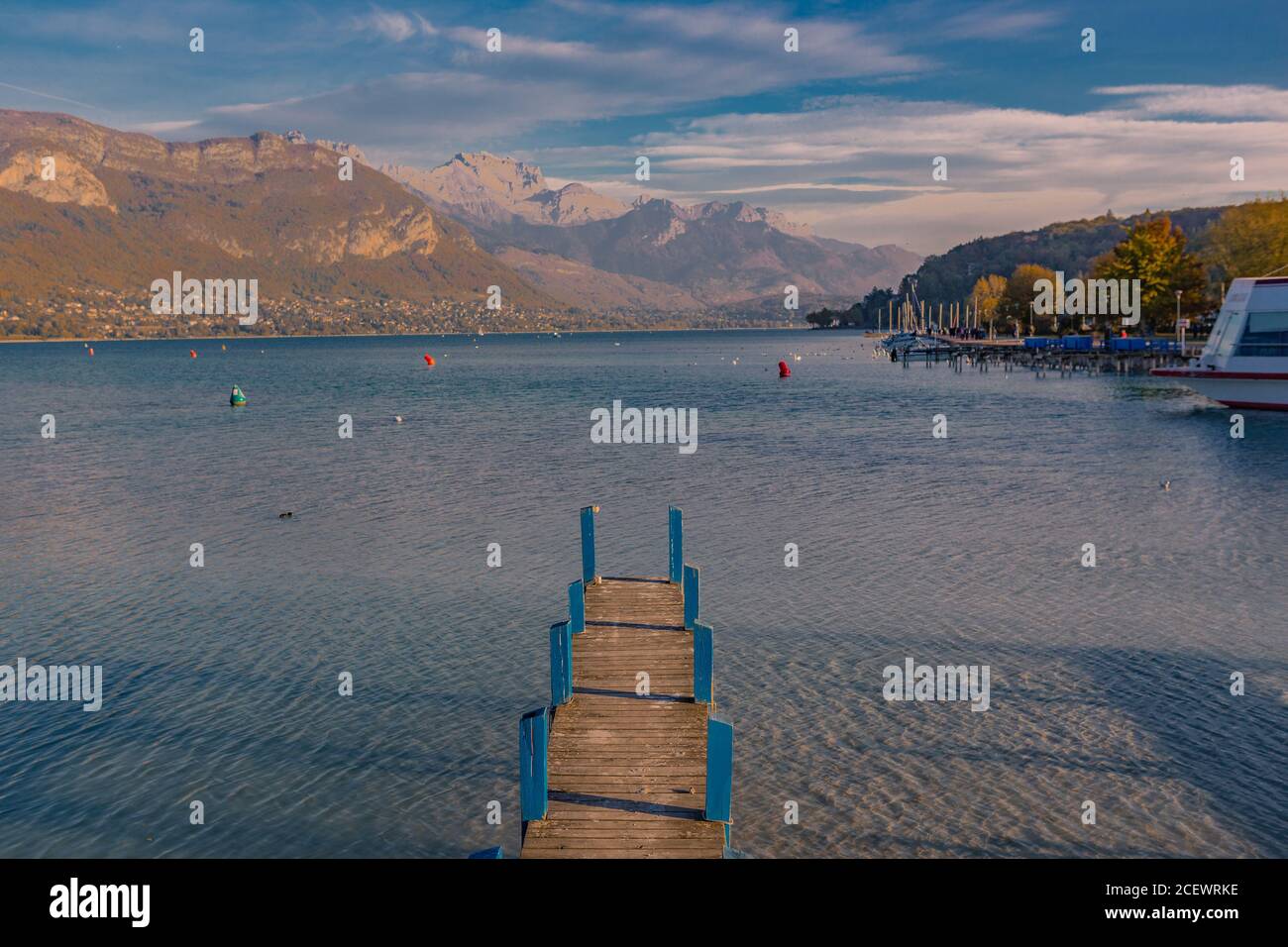 Lake Annecy at sunset, in French Alps Stock Photo - Alamy