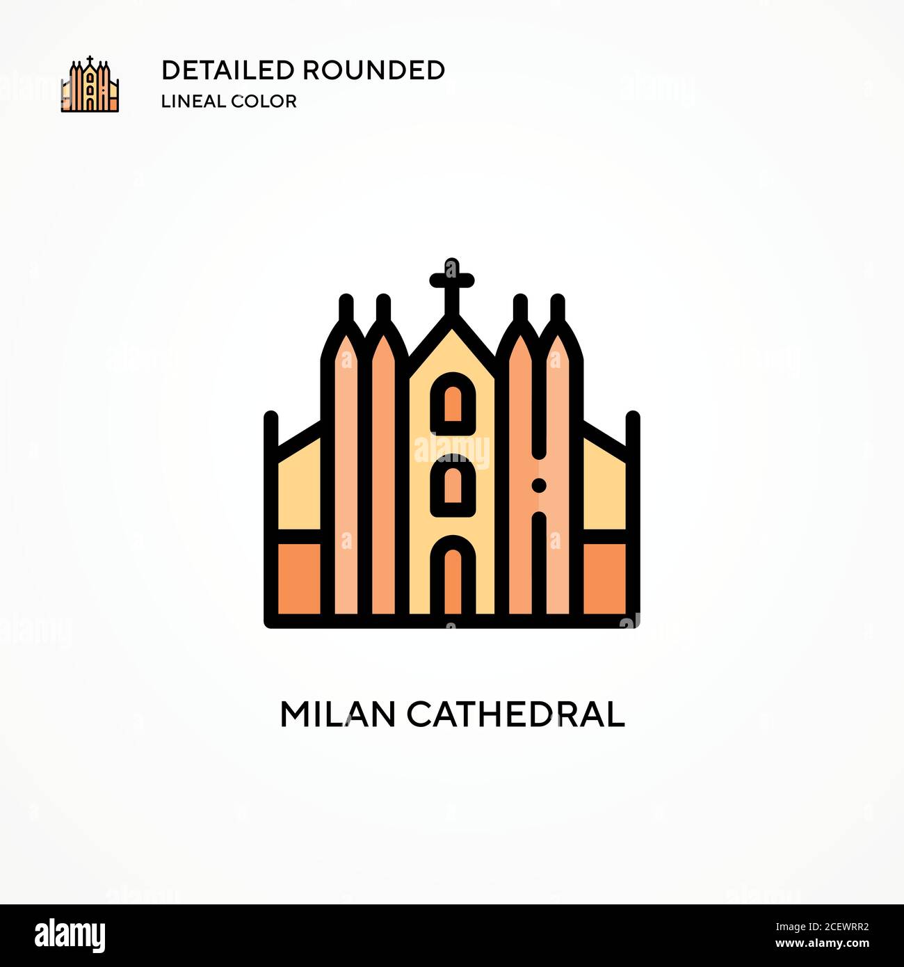 Milan cathedral vector icon. Modern vector illustration concepts. Easy ...