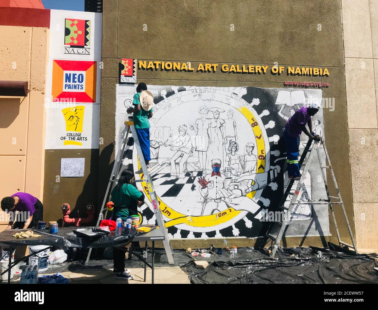 Windhoek. 2nd Sep, 2020. Visual artists from the local College Of The ...