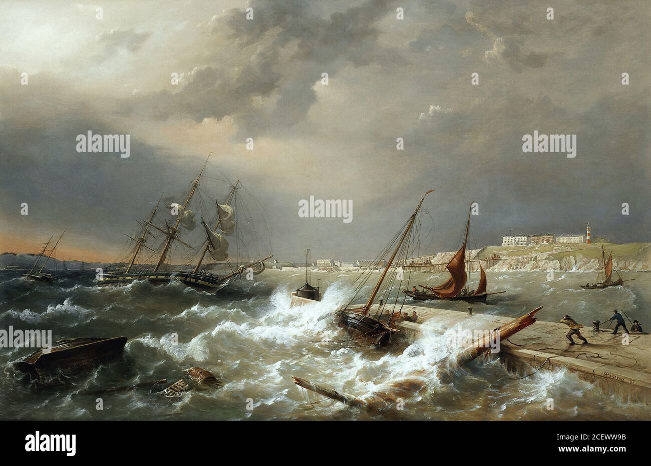 Beechey Richard Brydges - Wild Weather in the Sound Plymouth - British ...