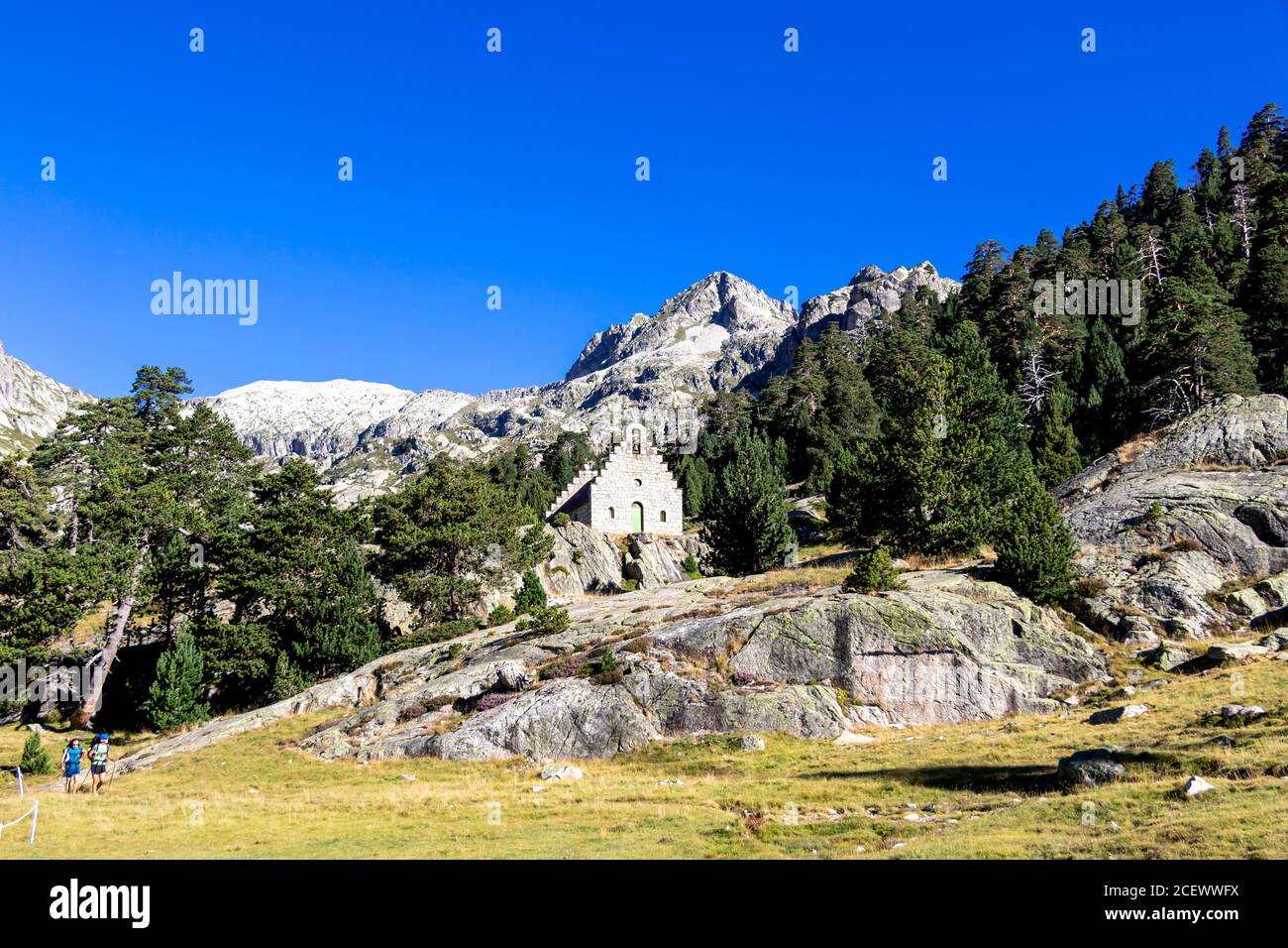 Christian church beside Wallon Marcadau mountain refuge, located in one ...