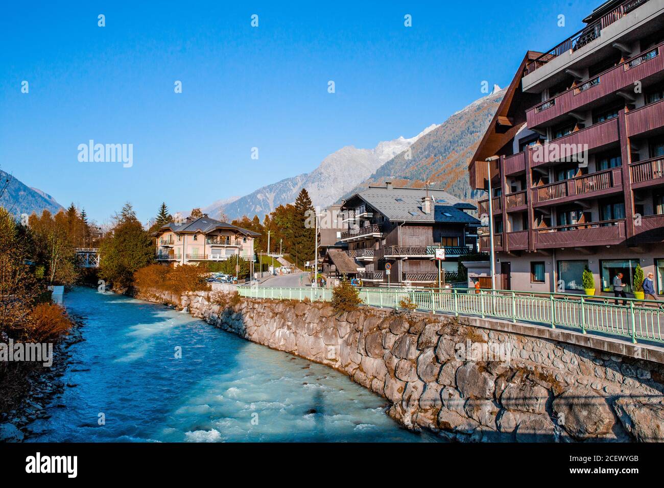 The architectures in Chamonix, French Alps, autumn time Stock Photo - Alamy