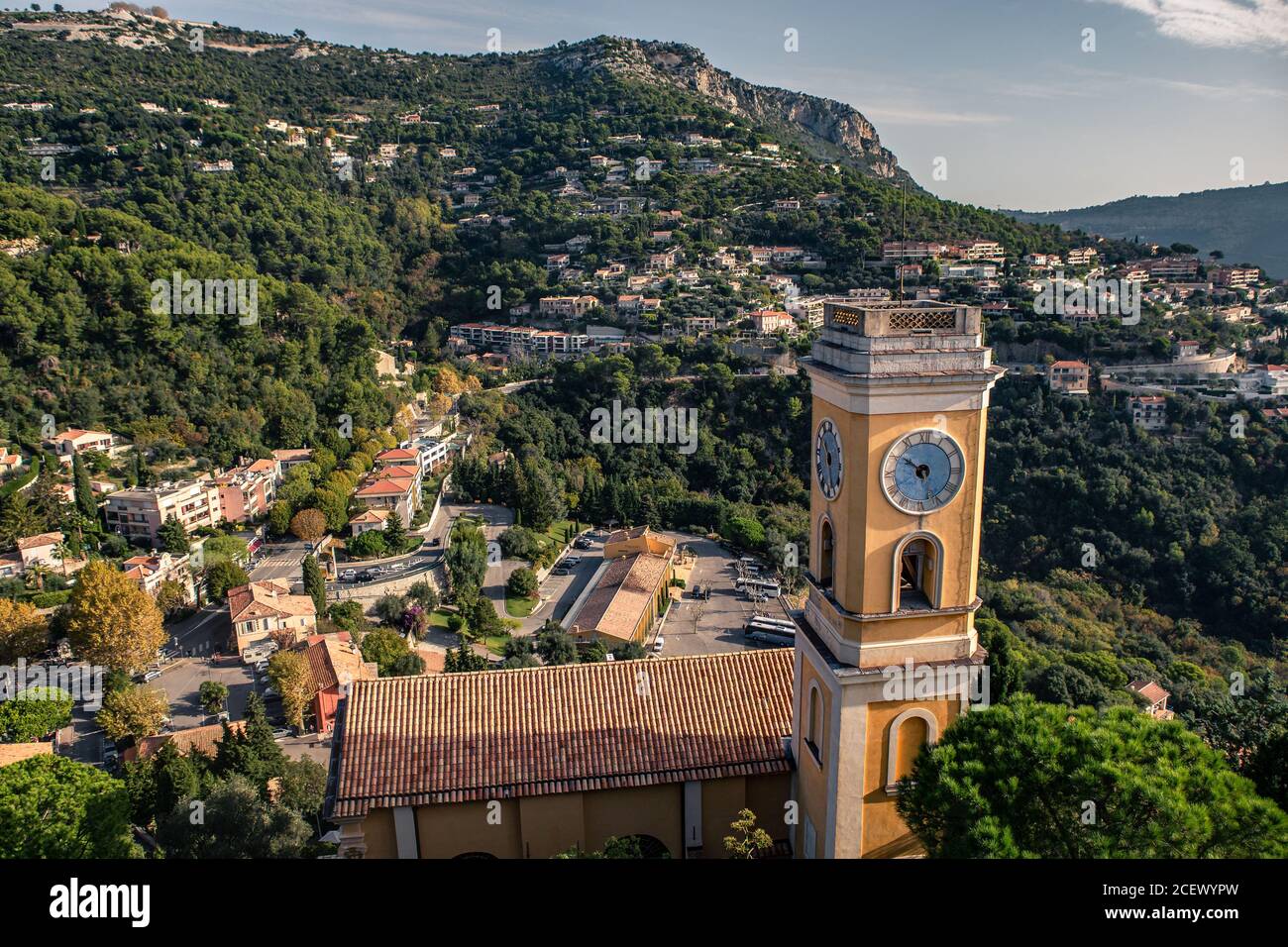 The panorama view of the architecture in Eze, a small town on the top ...