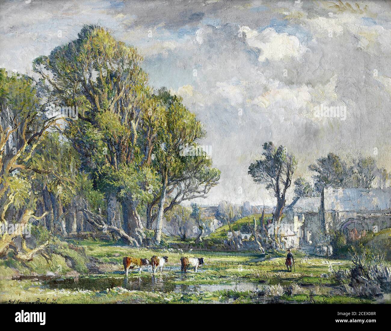 Birch Samuel John Lamorna - Fresh Wind and Showers of a May Day Clapper ...