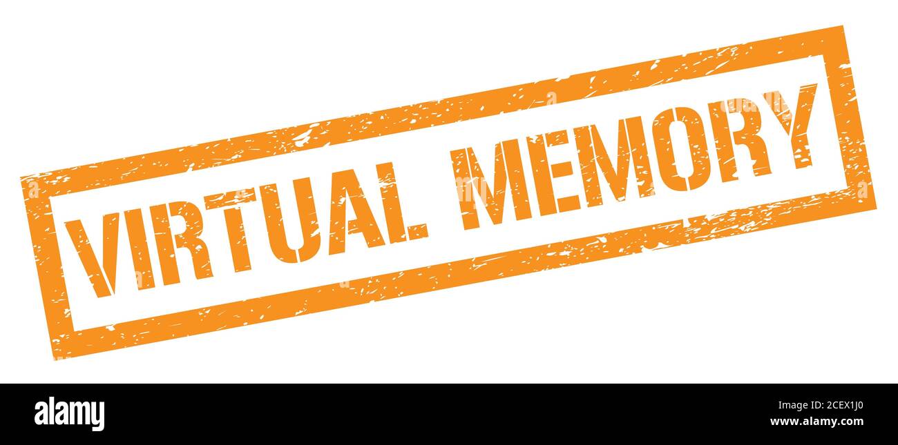 VIRTUAL MEMORY orange grungy rectangle stamp sign Stock Photo - Alamy