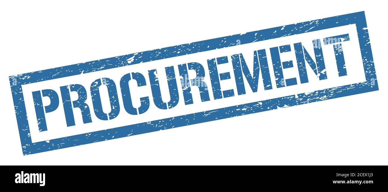 PROCUREMENT blue grungy rectangle stamp sign Stock Photo - Alamy