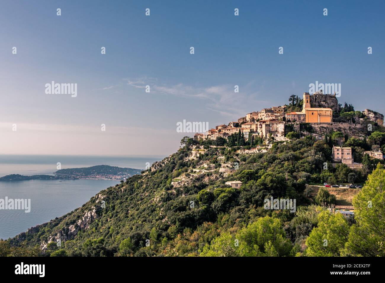 The panorama view of the architecture in Eze, a small town on the top ...
