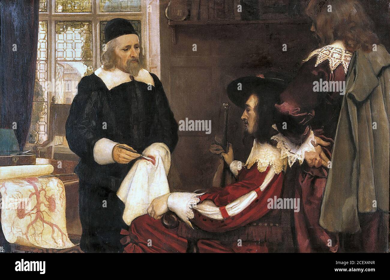 board, ernest - William Harvey Demonstrating His Theory of Circulation ...