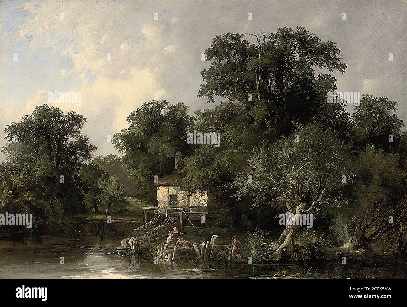 Boddington Henry John - Young Anglers by a Watermill - British School ...