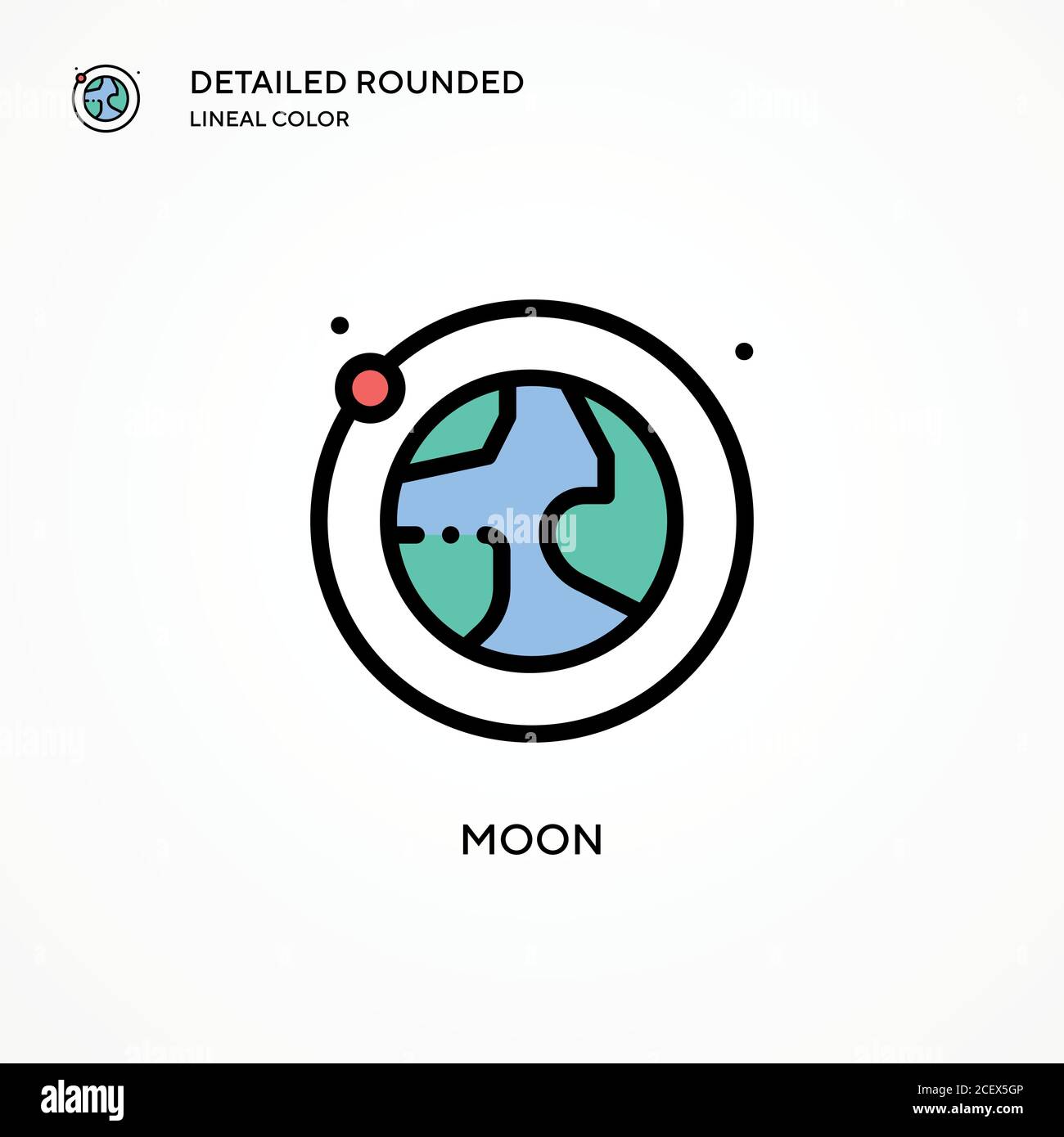 Moon vector icon. Modern vector illustration concepts. Easy to edit and ...