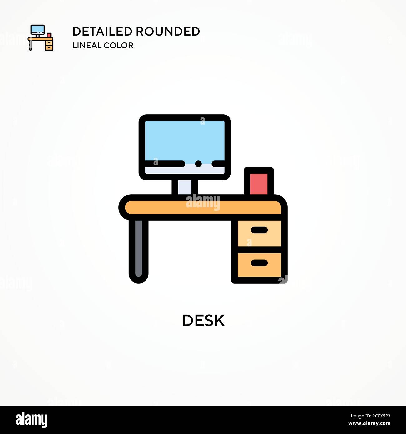 Desk vector icon. Modern vector illustration concepts. Easy to edit and ...