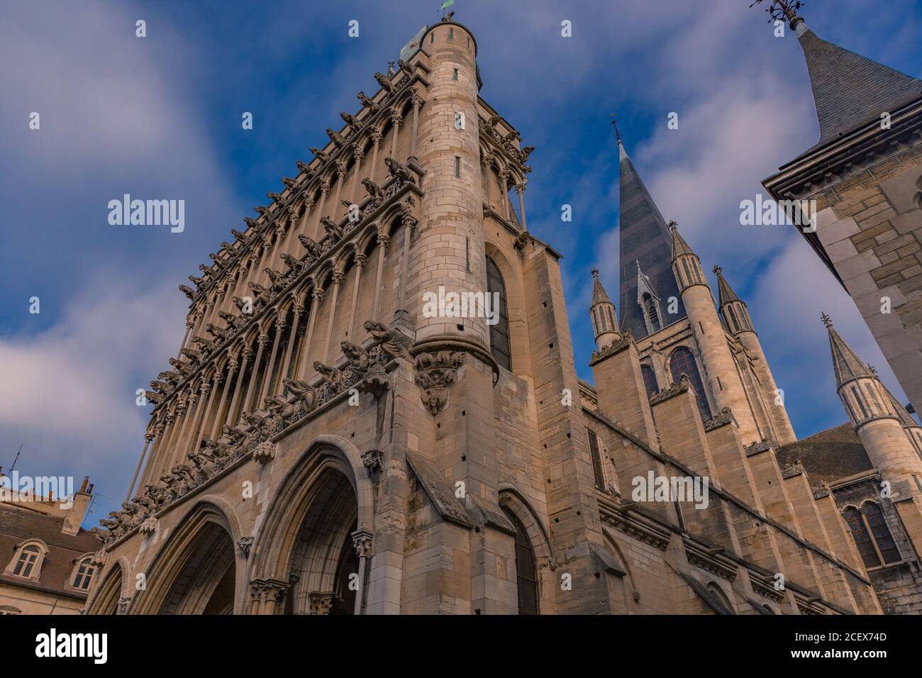 The sunset view of the old town in Dijon, France Stock Photo - Alamy