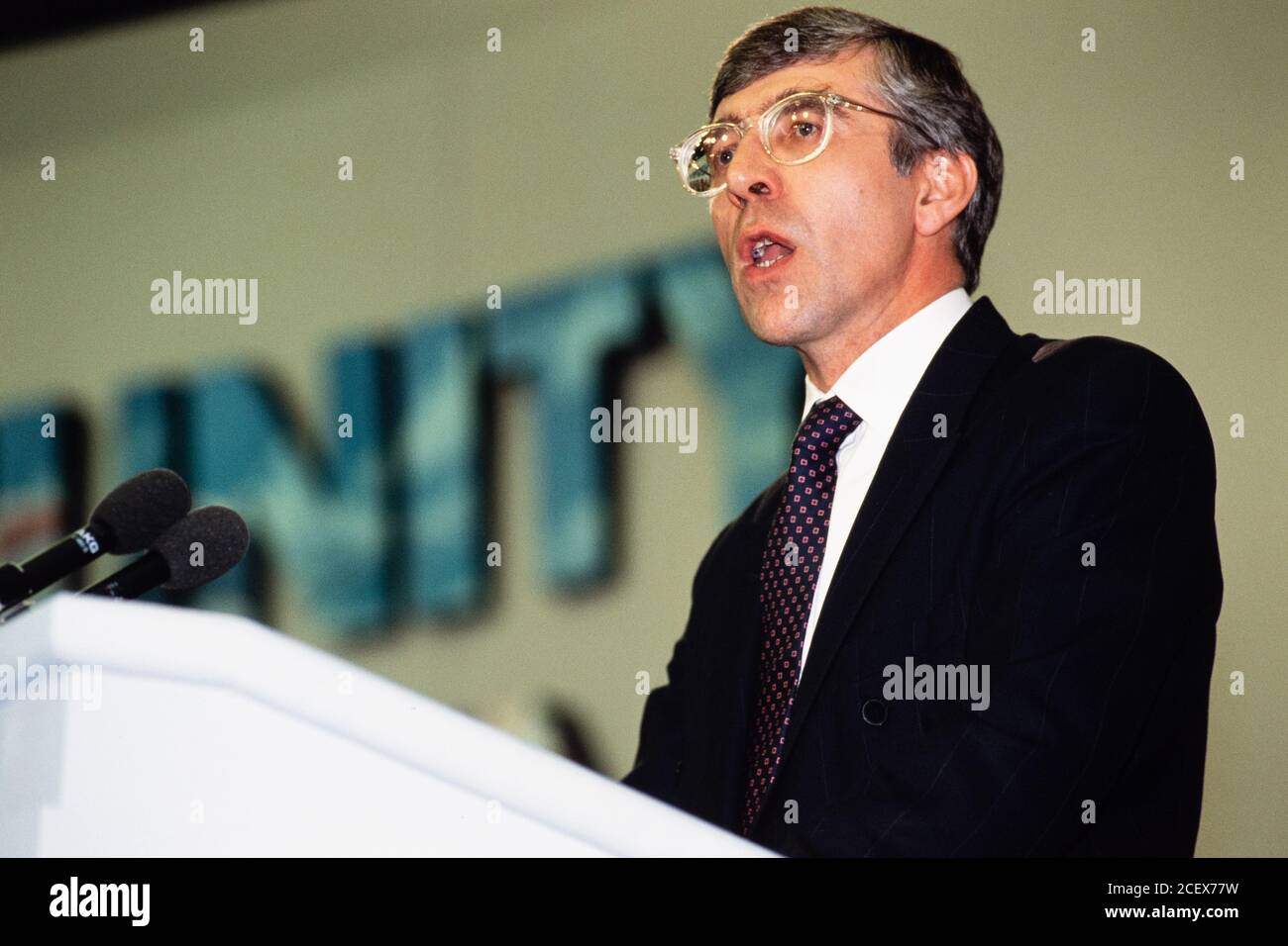 Jack Straw MP at Labour Party Conference in Brighton. 01 October 1991 ...