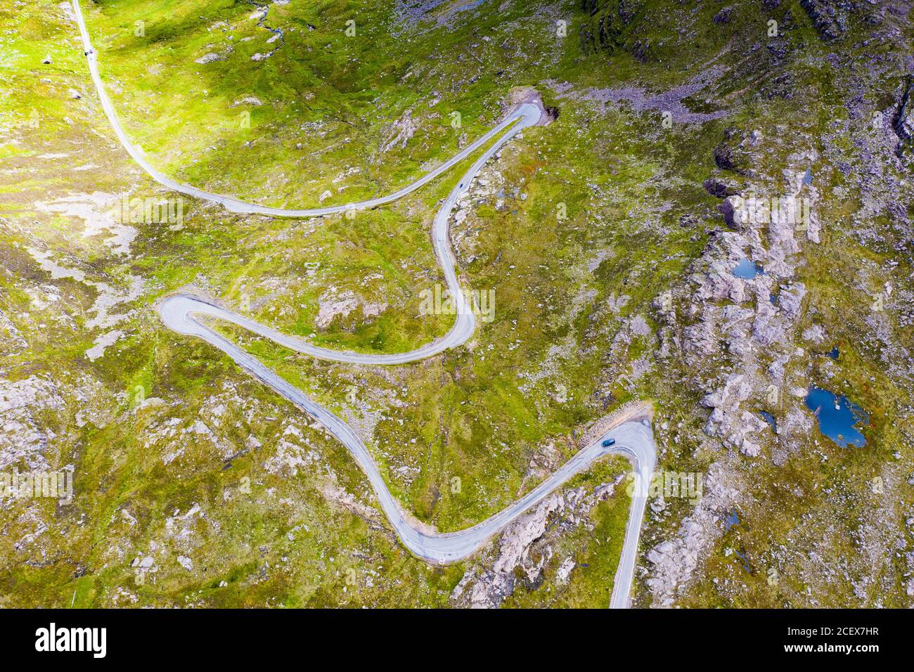 Aerial view of Bealach na Ba pass on Applecross Peninsula in Wester ...