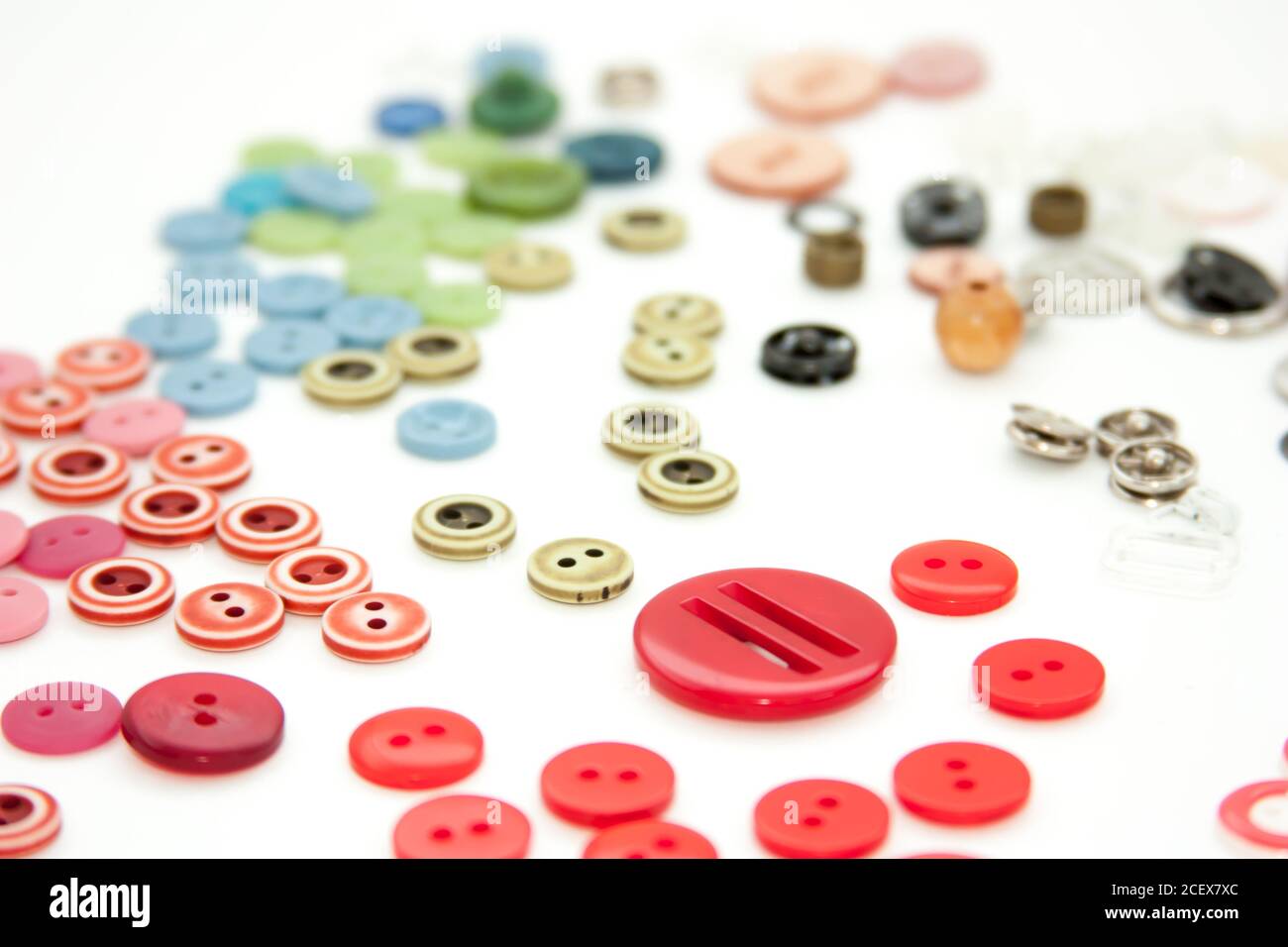 Flat lay with colorful sewing buttons, mock up, top view. Layout ...