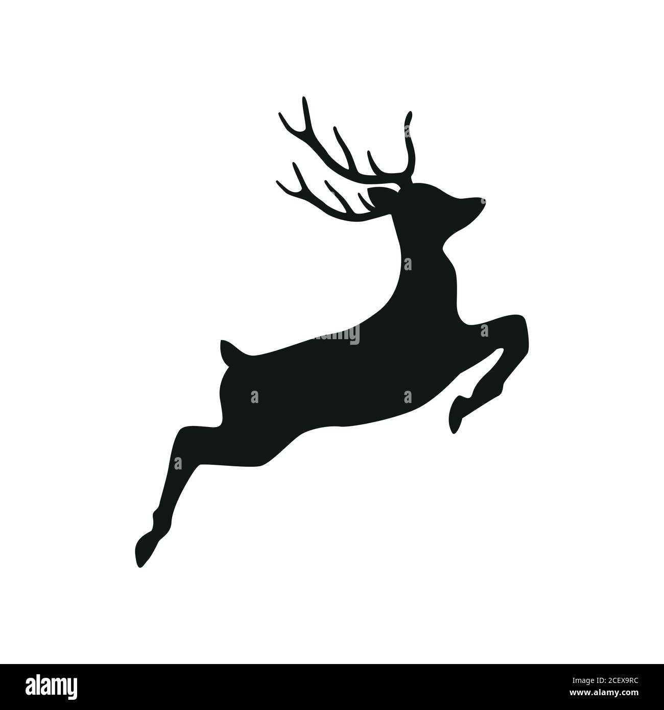 Black silhouette running deer vector hi-res stock photography and ...