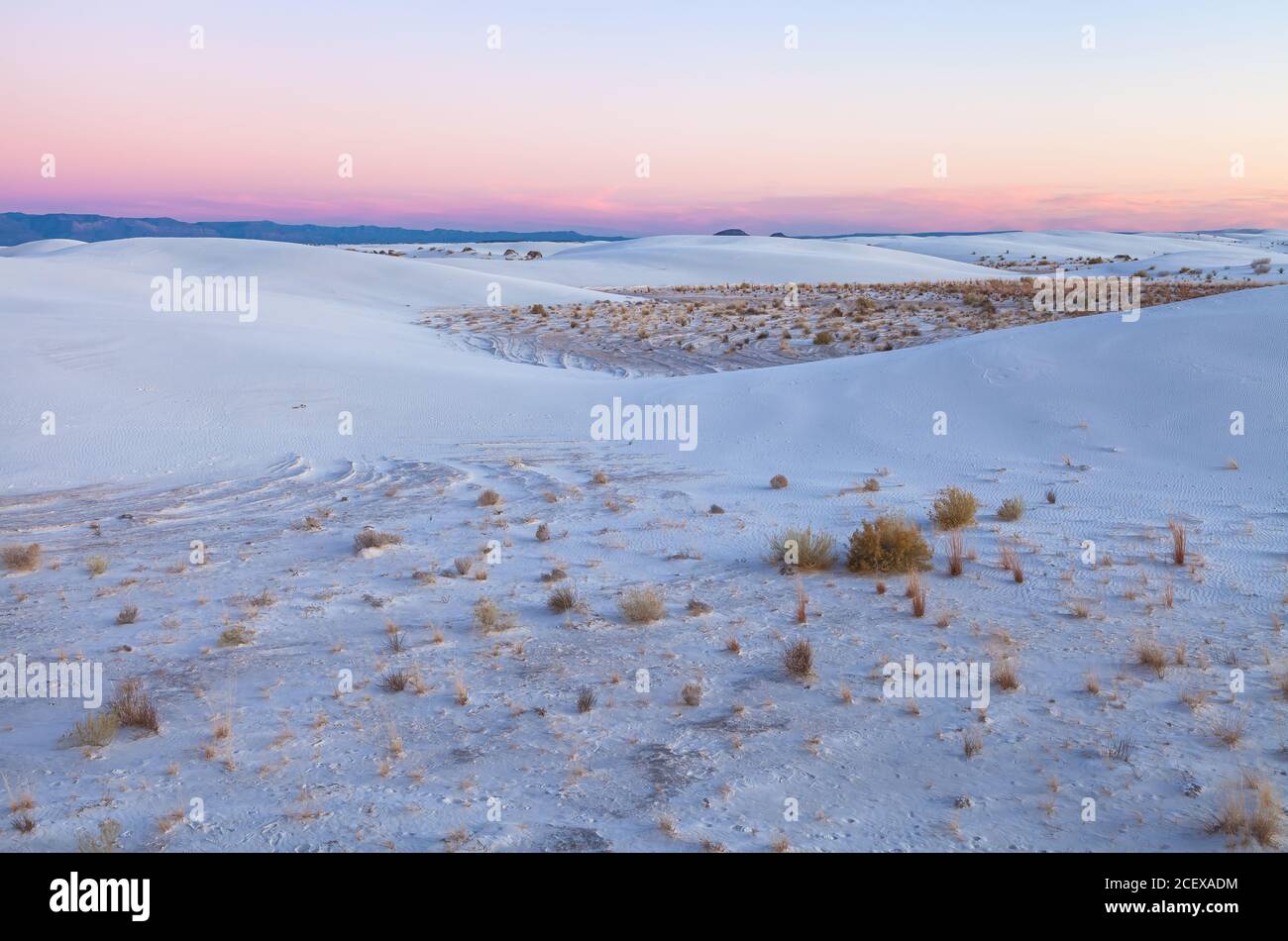 Sand dunes and the landscape at White Sand National Park, New Mexico ...