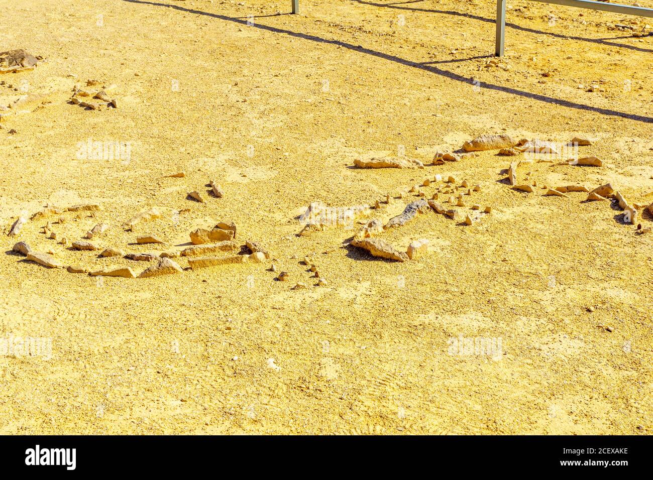 View of primitive mosaics in the Leopard Temple of Uvda, a 7000-year ...