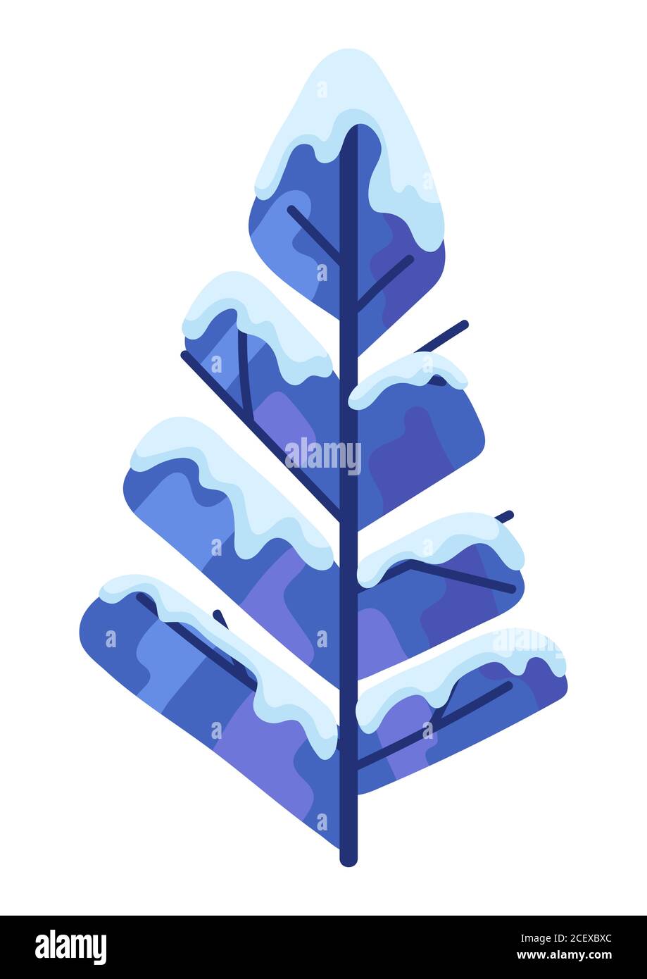Winter abstract tree with snow Stock Vector Image & Art - Alamy
